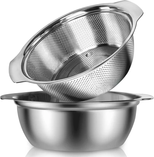 Bulk Stainless Steel Mixing Bowl and Colander Set with Handle - Yongyu ...